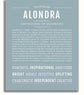 Alondra Personalized Name Meaning Art Prints – Name Stories