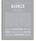 Alonzo Personalized Name Meaning Art Prints – Name Stories