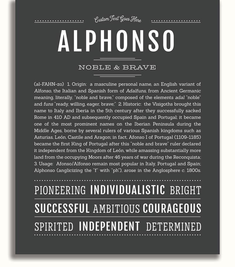 Alphonso Personalized Name Meaning Art Prints – Name Stories