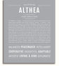 Althea Personalized Name Meaning Art Prints – Name Stories