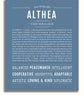 Althea | Name Art Print – Name Stories