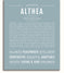 Althea | Name Art Print – Name Stories