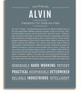 Alvin Personalized Name Meaning Art Prints – Name Stories