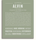 Alvin Personalized Name Meaning Art Prints – Name Stories