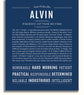 Alvin Personalized Name Meaning Art Prints – Name Stories