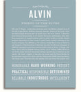 Alvin Personalized Name Meaning Art Prints – Name Stories