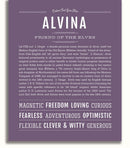 Alvina Personalized Name Meaning Art Prints – Name Stories