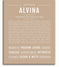 Alvina Personalized Name Meaning Art Prints – Name Stories