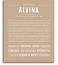 Alvina | Name Art Print – Name Stories