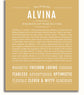 Alvina Personalized Name Meaning Art Prints – Name Stories