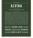 Alvina Personalized Name Meaning Art Prints – Name Stories
