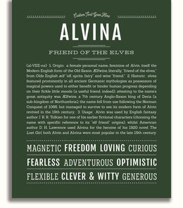 Alvina | Name Art Print – Name Stories