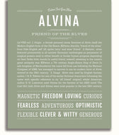 Alvina Personalized Name Meaning Art Prints – Name Stories