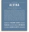 Alvina Personalized Name Meaning Art Prints – Name Stories