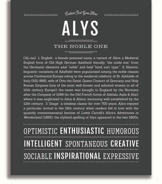 Alys | Name Art Print – Name Stories