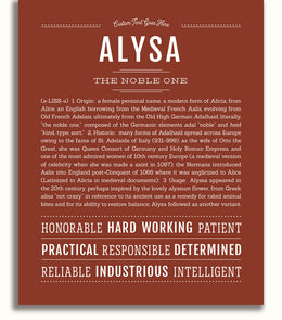 Alysa | Name Art Print – Name Stories
