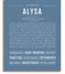 Alysa Personalized Name Meaning Art Prints – Name Stories