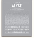 Alyse Personalized Name Meaning Art Prints – Name Stories