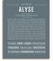 Alyse Personalized Name Meaning Art Prints – Name Stories