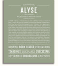 Alyse Personalized Name Meaning Art Prints – Name Stories