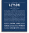 Alyson Personalized Name Meaning Art Prints – Name Stories