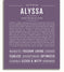 Alyssa Personalized Name Meaning Art Prints – Name Stories