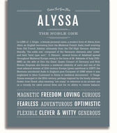 Alyssa Personalized Name Meaning Art Prints – Name Stories