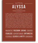 Alyssa | Name Art Print – Name Stories