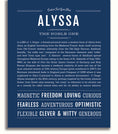 Alyssa Personalized Name Meaning Art Prints – Name Stories
