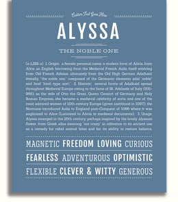 Alyssa | Name Art Print – Name Stories