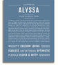 Alyssa Personalized Name Meaning Art Prints – Name Stories