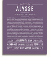 Alysse | Name Art Print – Name Stories