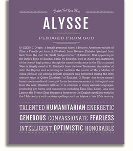 Alysse | Name Art Print – Name Stories