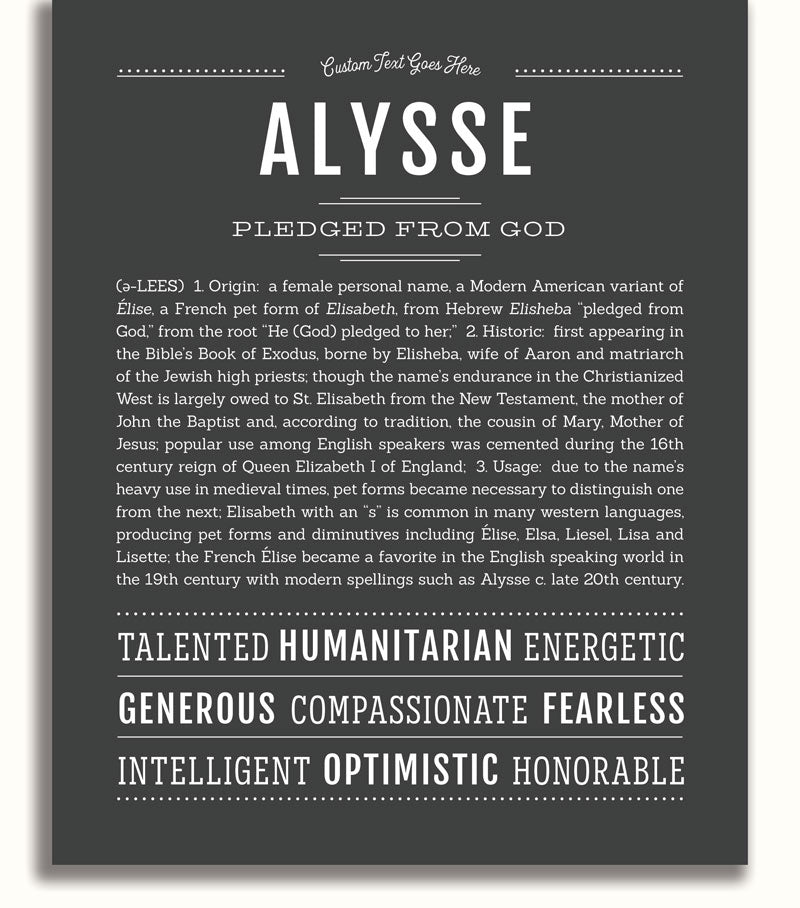 Alysse | Name Art Print – Name Stories
