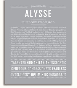 Alysse | Name Art Print – Name Stories