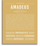 Amadeus Personalized Name Meaning Art Prints – Name Stories