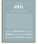 Amal Personalized Name Meaning Art Prints – Name Stories