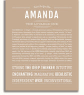 Amanda | Name Art Print – Name Stories