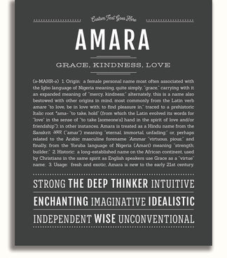 Amara | Name Art Print – Name Stories