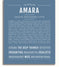 Amara Personalized Name Meaning Art Prints – Name Stories