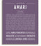Amari Personalized Name Meaning Art Prints – Name Stories