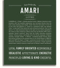 Amari (female) | Name Art Print – Name Stories