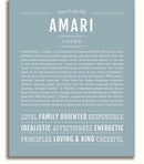 Amari (female) | Name Art Print – Name Stories