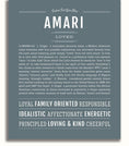 Amari Personalized Name Meaning Art Prints – Name Stories