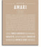 Amari Personalized Name Meaning Art Prints – Name Stories