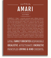Amari (male) | Name Art Print – Name Stories