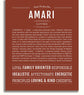 Amari Personalized Name Meaning Art Prints – Name Stories