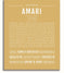 Amari Personalized Name Meaning Art Prints – Name Stories