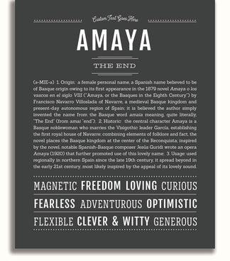 Amaya | Name Art Print – Name Stories