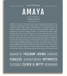 Amaya | Name Art Print – Name Stories